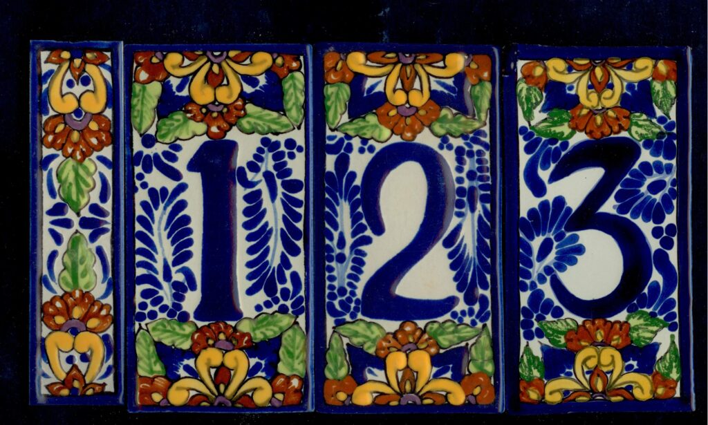 Baroque 1 House Numbers - Traditional Artisan Tiles - Latin Accents